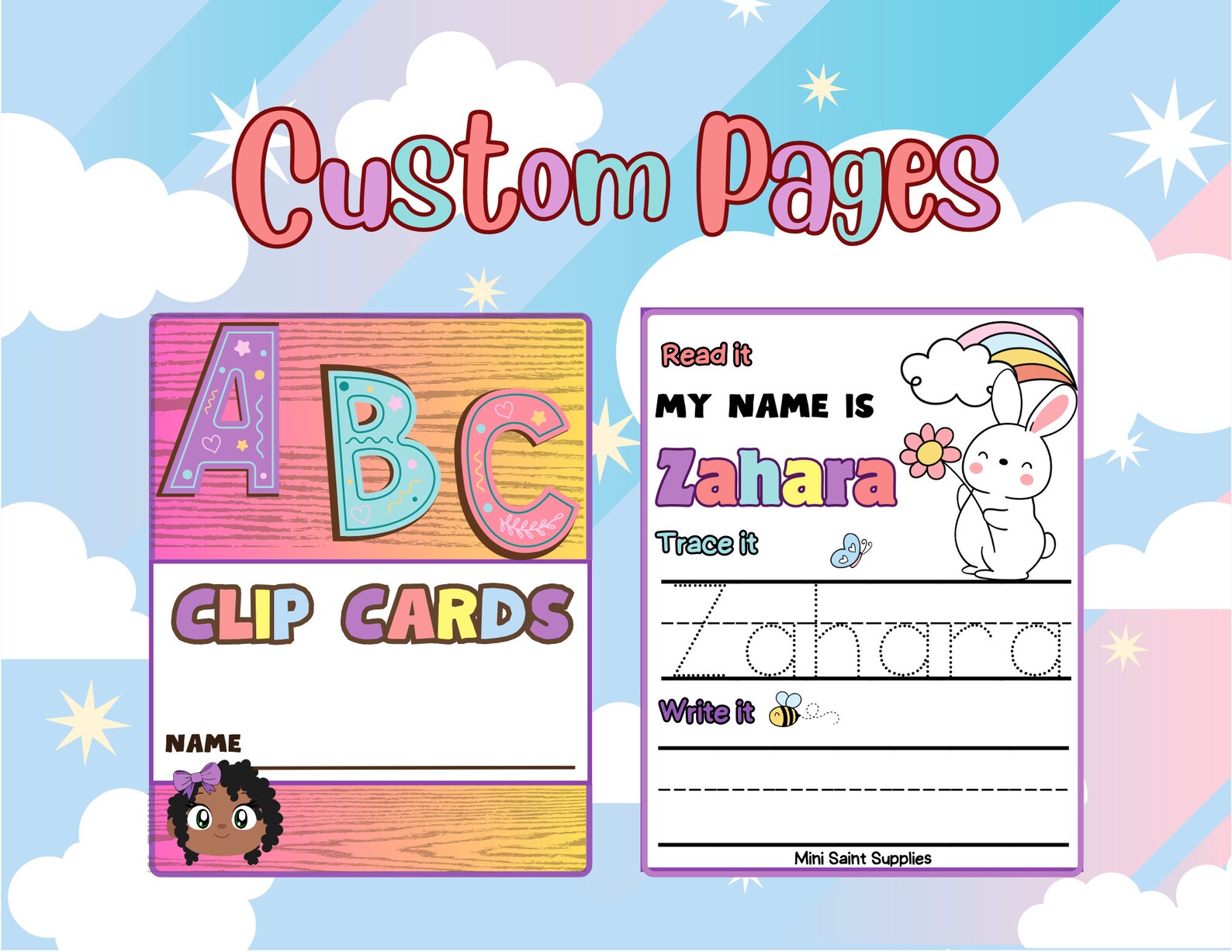 ABC Clip Card Printable Instant Download Alphabet Tracing Laminated ...