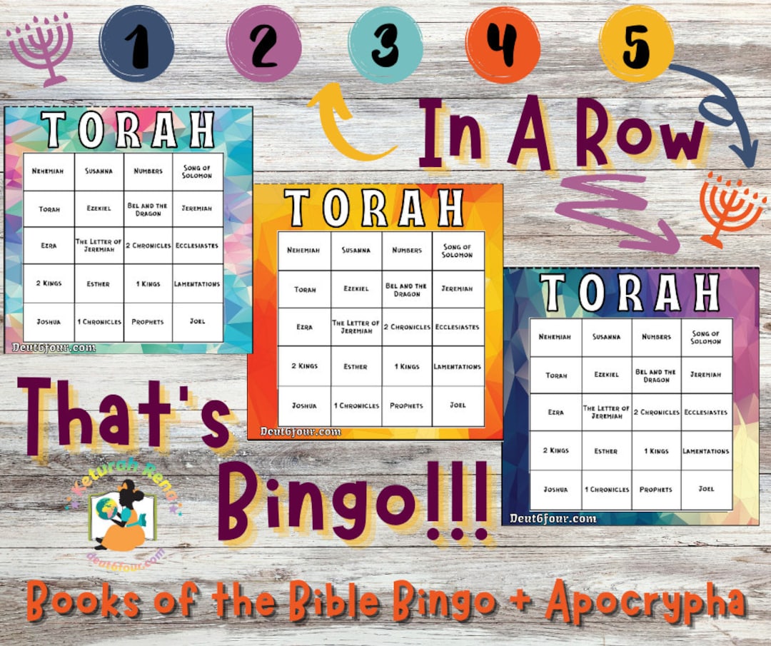 Bible Bingo Old Testament Torah Printable Instant Download Homeschool ...