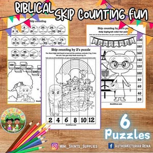 Bible Skip Counting, Hidden Puzzle, Fun Coloring Puzzle Printable ...