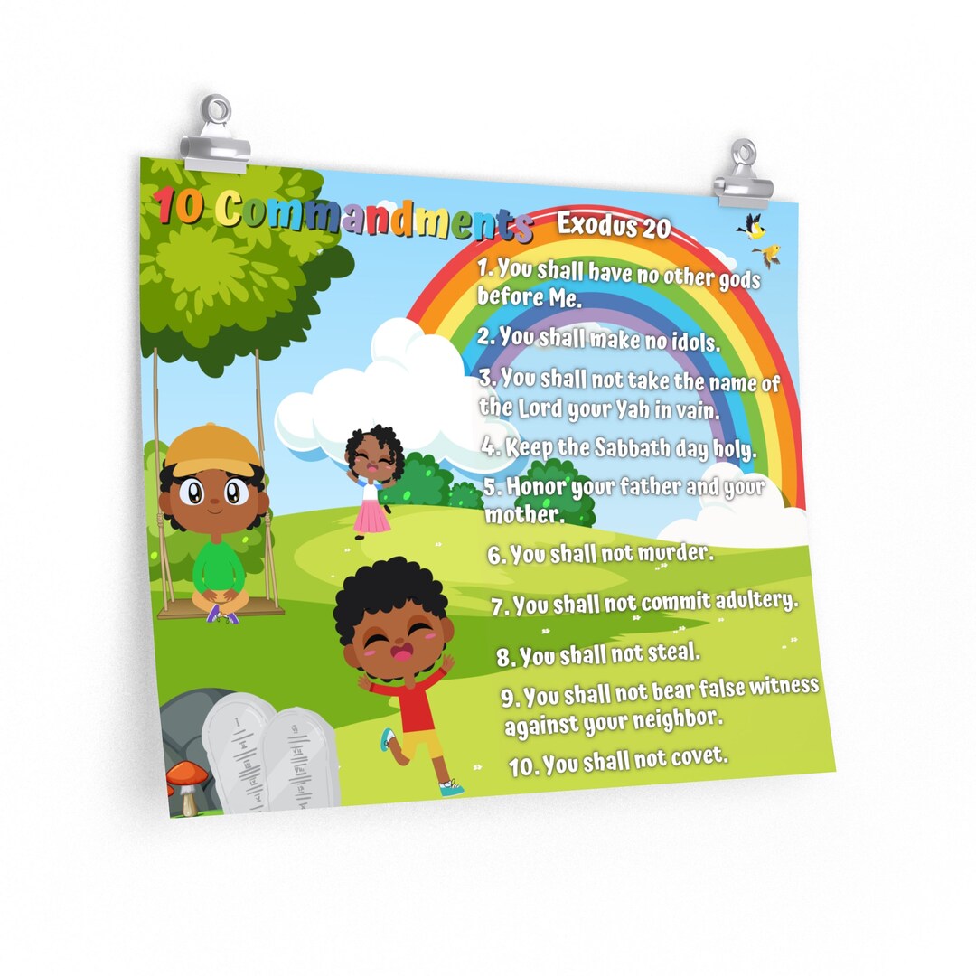 10 Commandments Poster ( Corrective Text Yah) - Etsy