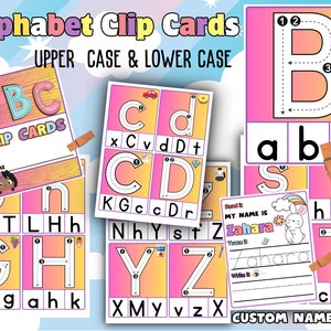 ABC Clip Card Printable Instant Download Alphabet Tracing Laminated ...