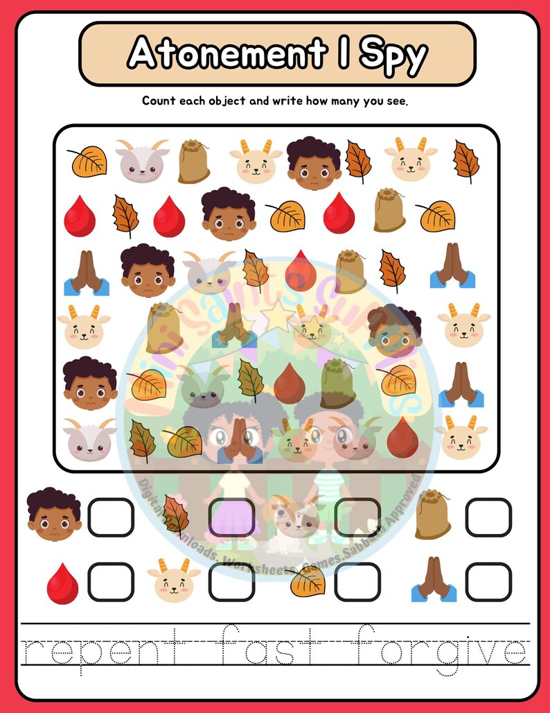 Atonement Yom Kippur Fall Feast Day Preschool Kindergarten Bible ...