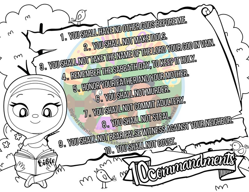 10 Commandments Printable Bible Activity Jewish Homeschool Hebrew ...
