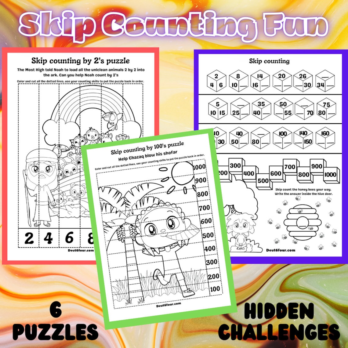 Bible Skip Counting Hidden Puzzle Fun Coloring Puzzle - Etsy