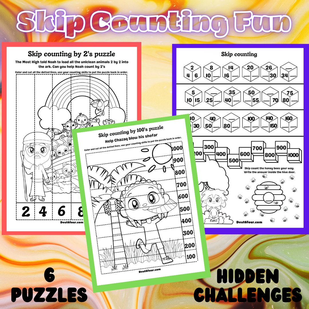 Bible Skip Counting, Hidden Puzzle, Fun Coloring Puzzle Printable ...