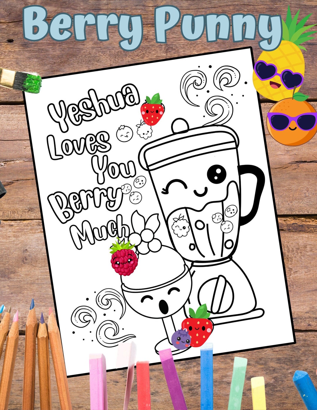 Food Puns, Bible Puns Kawaii Coloring Page Homeschool Activity ...