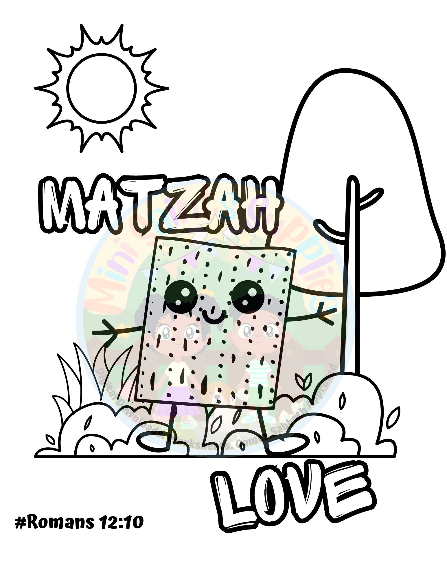 Matza Kawaii Bible Puns Passover Coloring Page Classroom Bible Puns ...