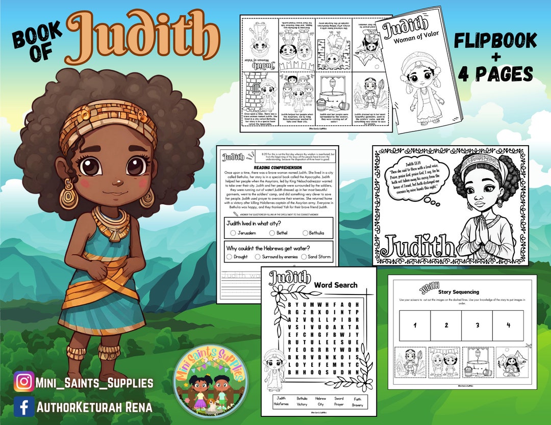 Book of Judith Mini Booklet Sunday School Bible Story Activities Bible ...