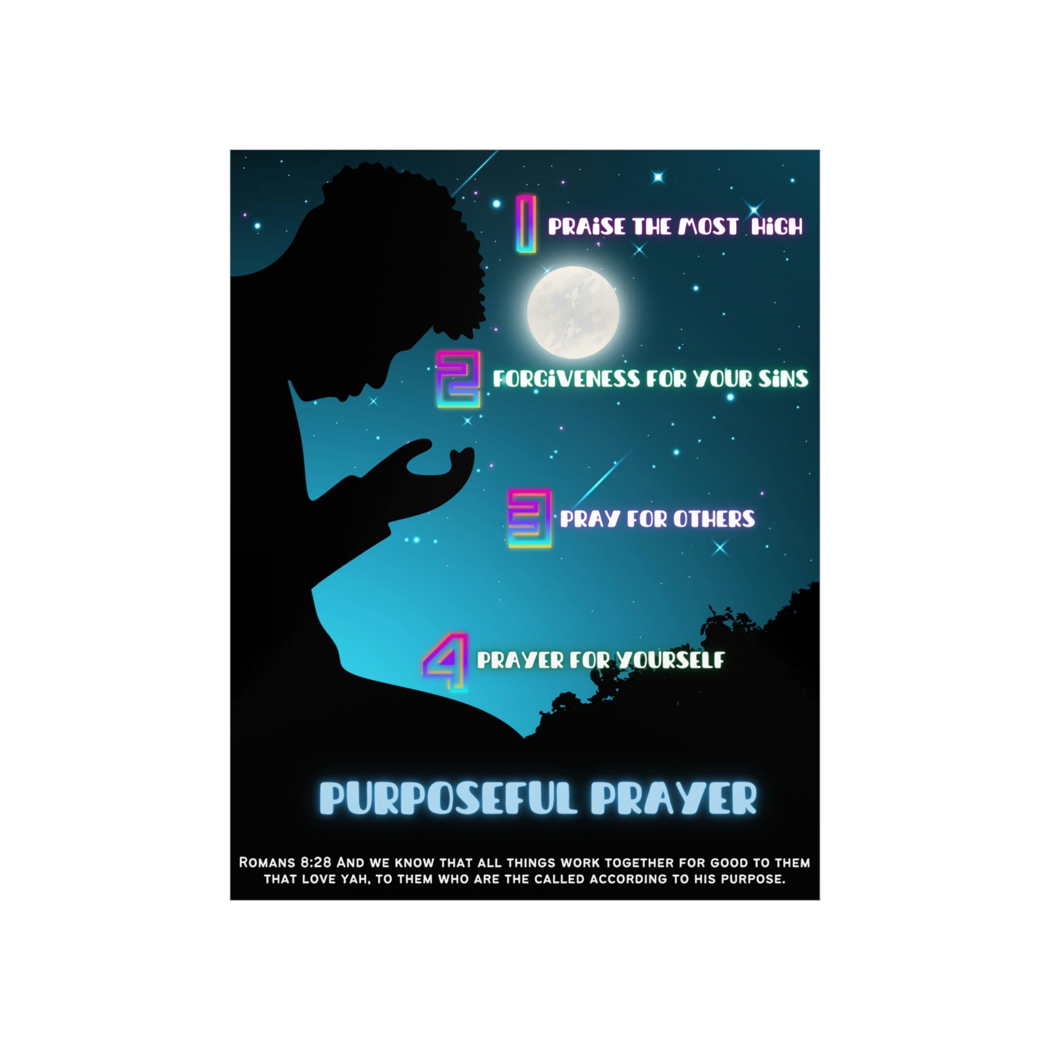 Prayer Poster VBS Wall Art Children Bedroom Decor Biblical Kid Wall Art ...