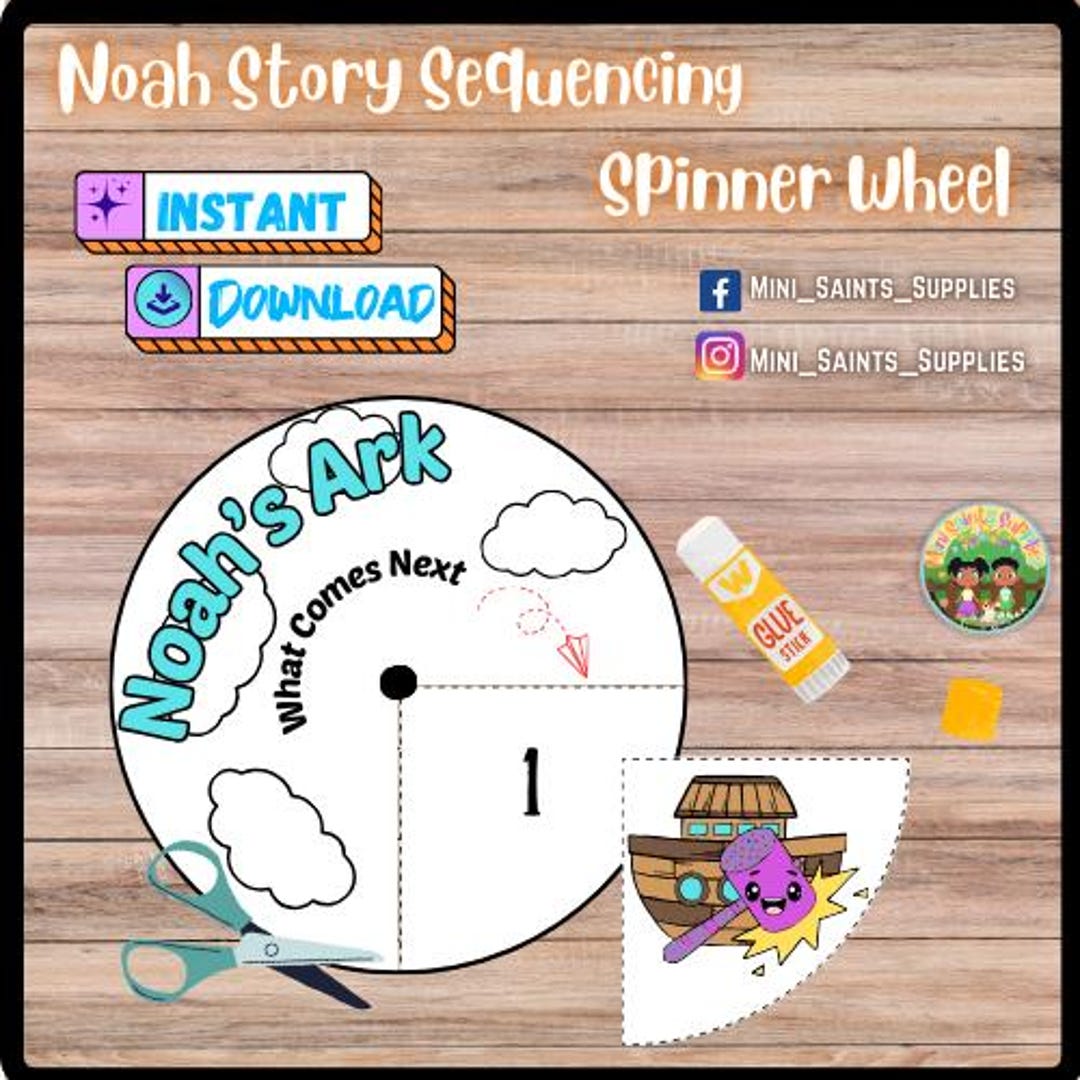 Noah Bible Story Sequencing Christian Bible Memory Spinner Bible Maze ...