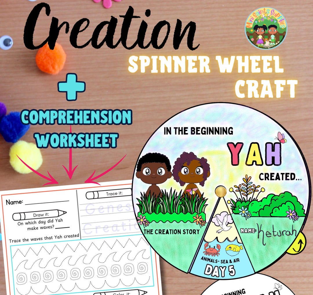 Creation Story Biblical Spinner Wheel Genesis Activity Christian ...