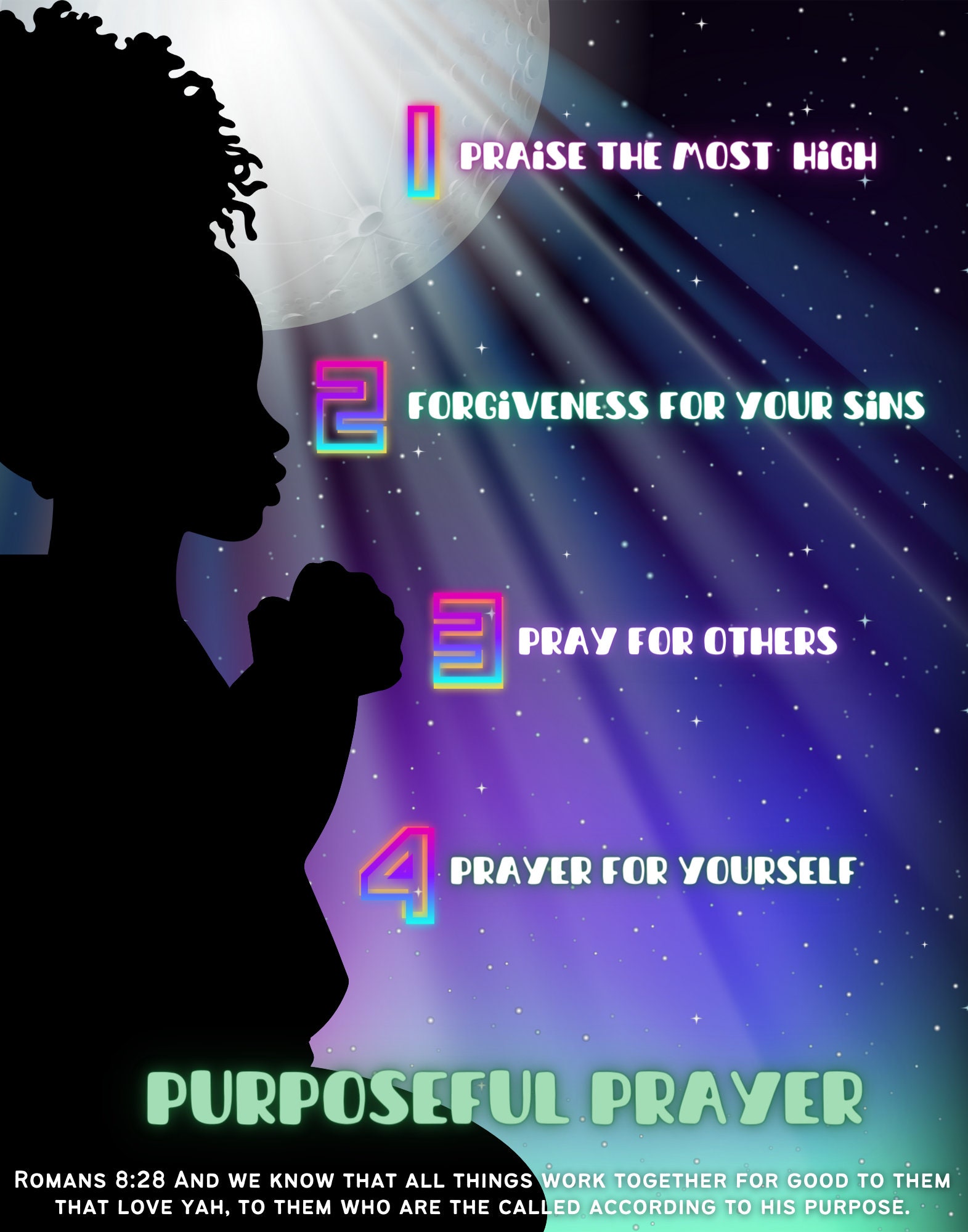 Prayer Poster Inspirational Wall Art Printable Art Children - Etsy