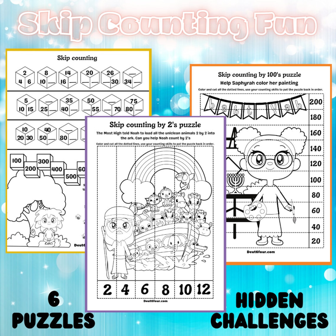 Bible Skip Counting Hidden Puzzle Fun Coloring Puzzle - Etsy