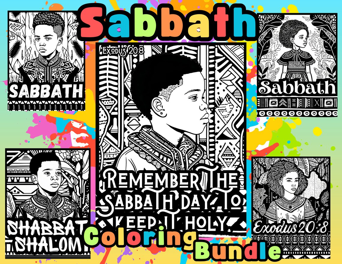 Bible Coloring Sabbath Worksheet Printable Bible Activity Jewish ...