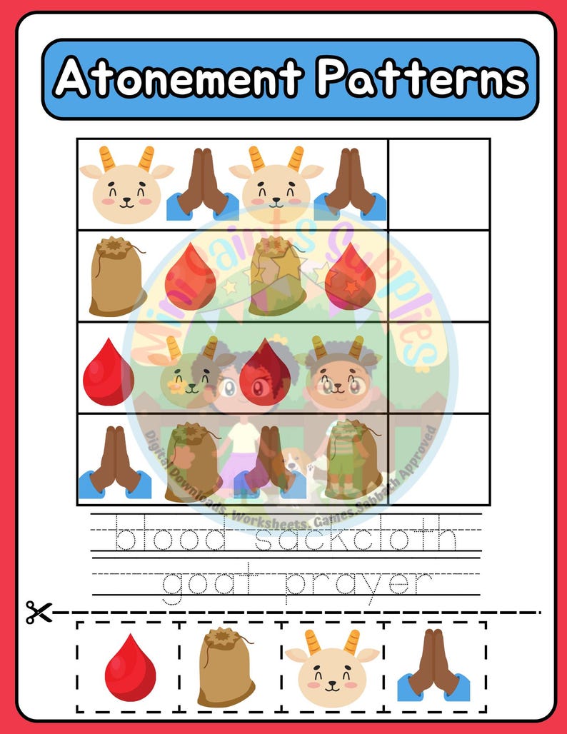 Atonement Yom Kippur Fall Feast Day Preschool Kindergarten Bible ...