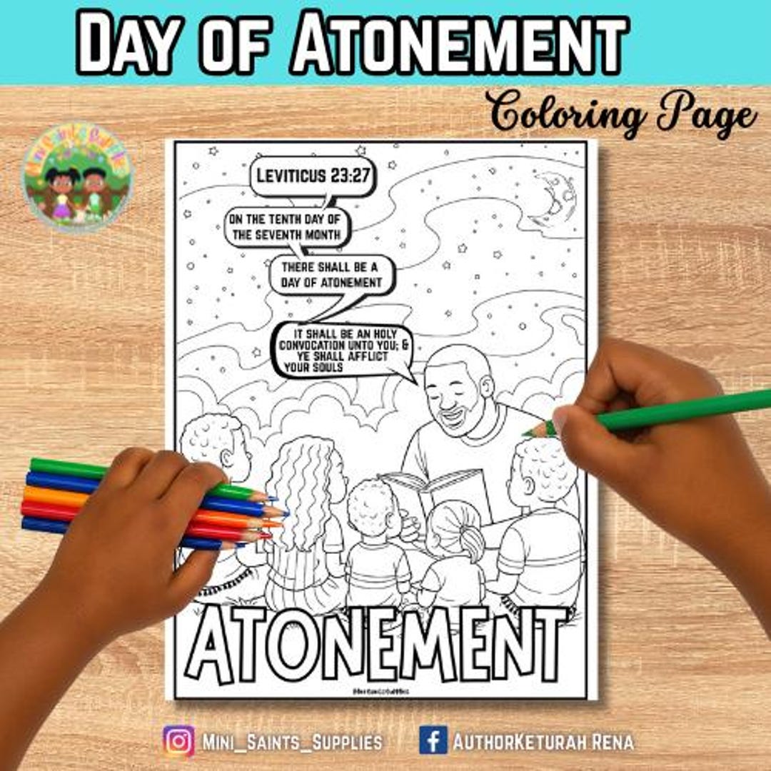 Atonement Coloring Page Yom Kippur Printable Bible Worksheet Christian ...