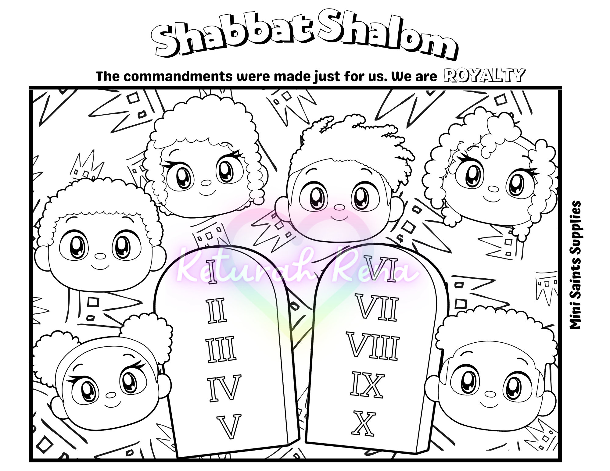 Bible Coloring Page Christian Coloring Book 10 Commandments Children ...