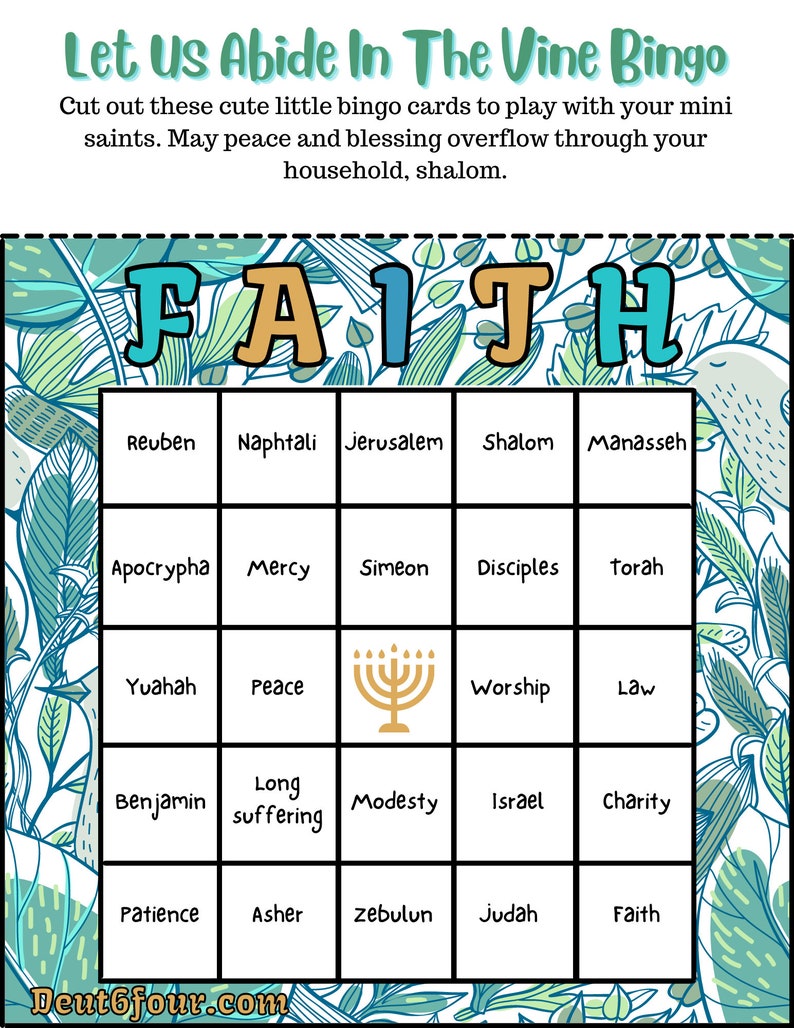 Bible Bingo Sunday School Activity Printable Instant Download ...