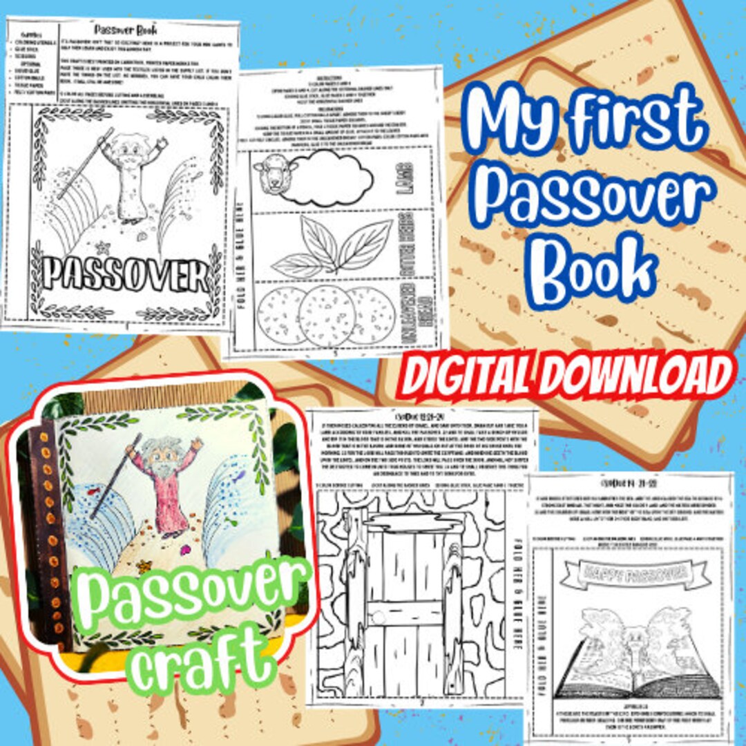 Passover Book Kids Craft Passover Children Craft Homeschool - Etsy