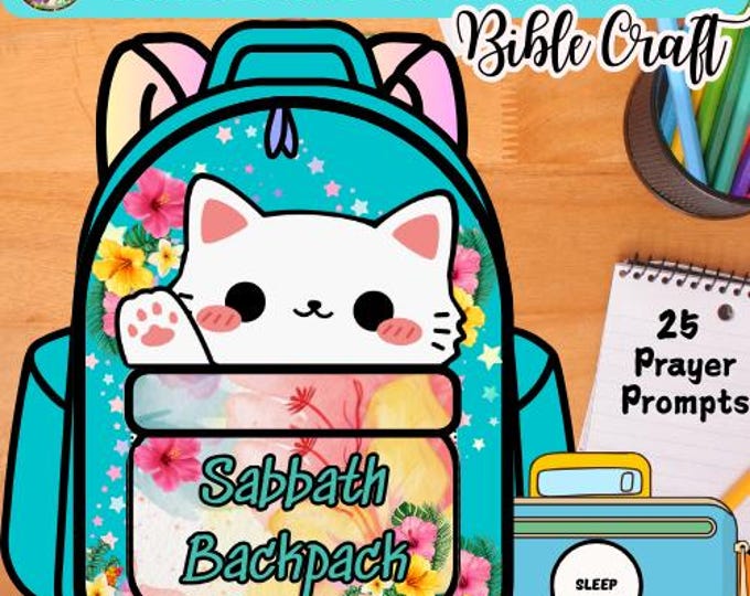 Kids Sabbath Day Prayer Backpack Printable Craft Activity-christian ...