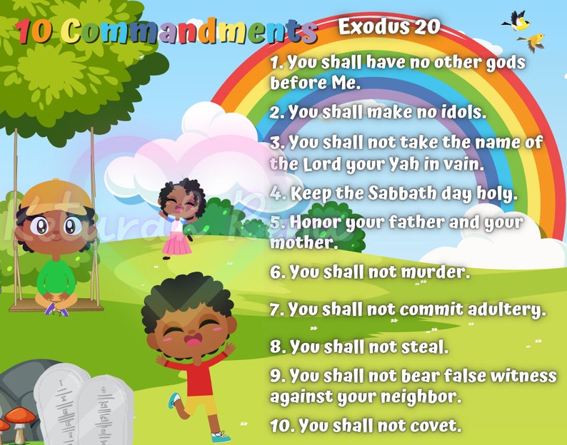 10 Commandments Poster KJV Version - Etsy