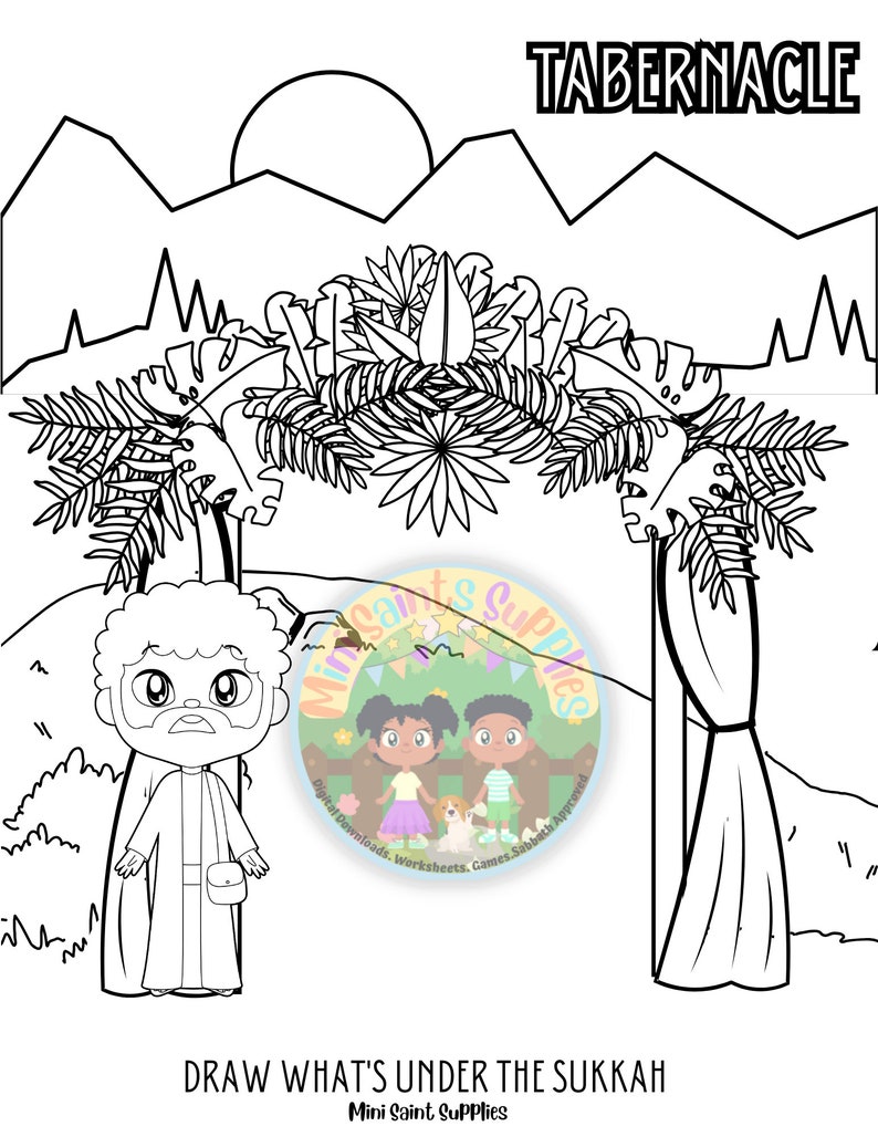 Sukkot Tabernacle Fall Feast Worksheet Coloring Page Printable Bible ...