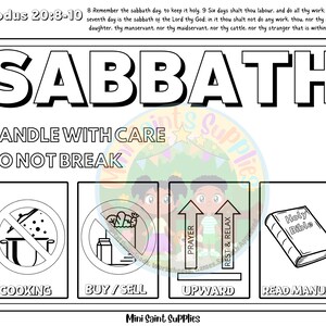Sabbath Coloring Page Printable Bible Activity Jewish Homeschool Hebrew ...