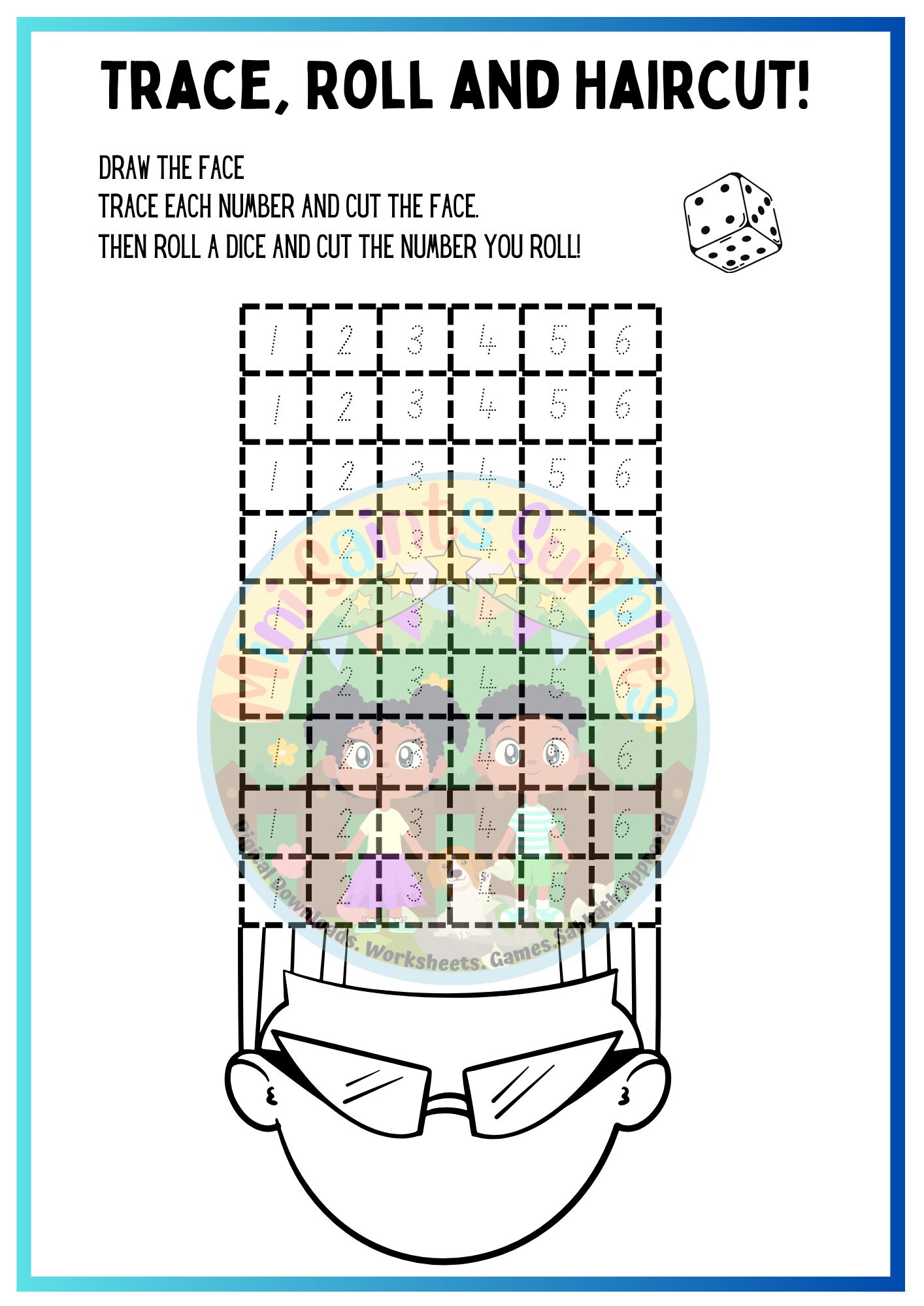 Preschool Cutting Fine Motor Activity Play Set Tracing Handwriting Page ...