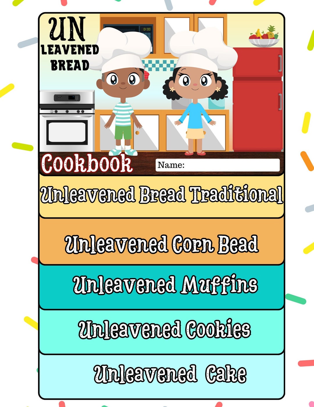Passover Cookbook Kid Unleavened Bread Cookbook Kid Craft Pesach ...