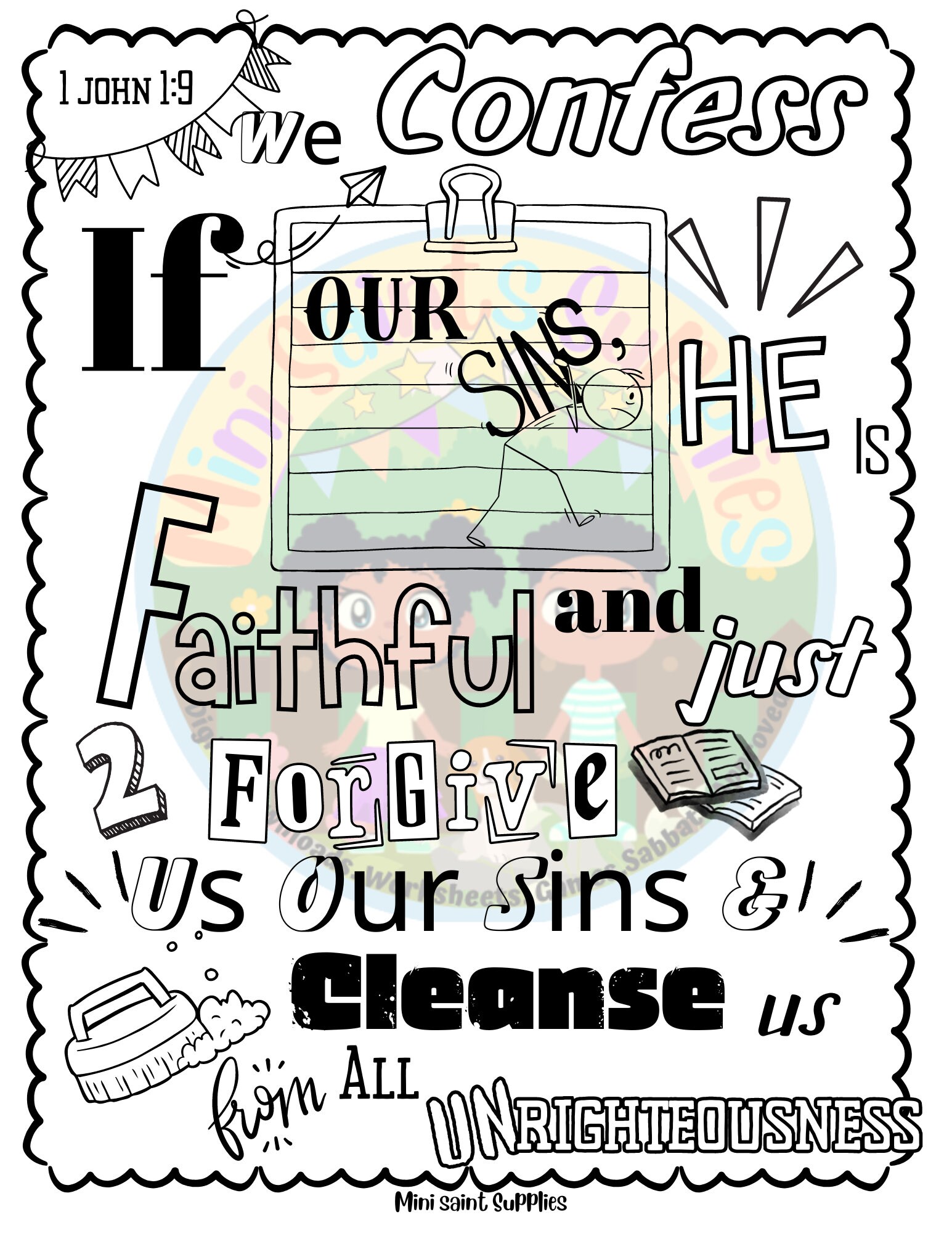Inspirational Scripture Christian John 1:9 Coloring Bible Coloring Page ...