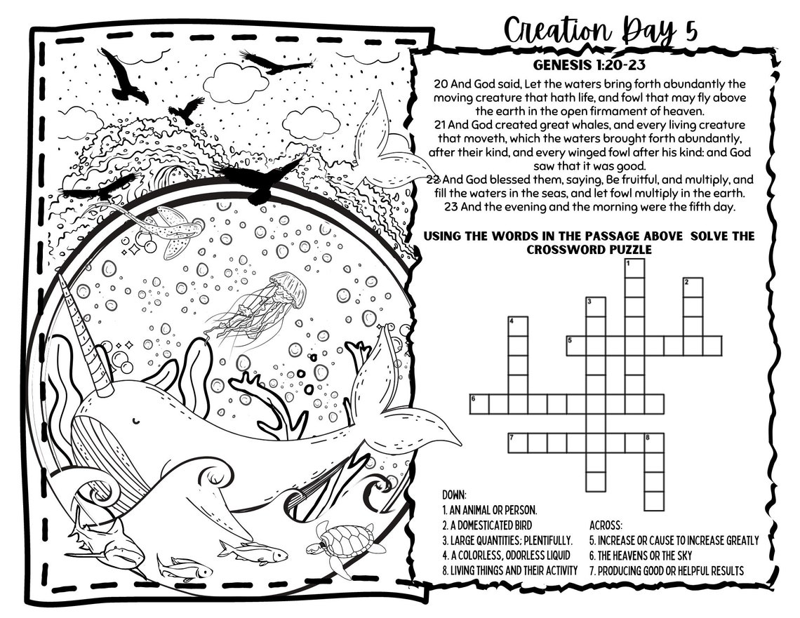 Genesis Creation Bible Worksheet, Lesson Plans, Printable Download ...