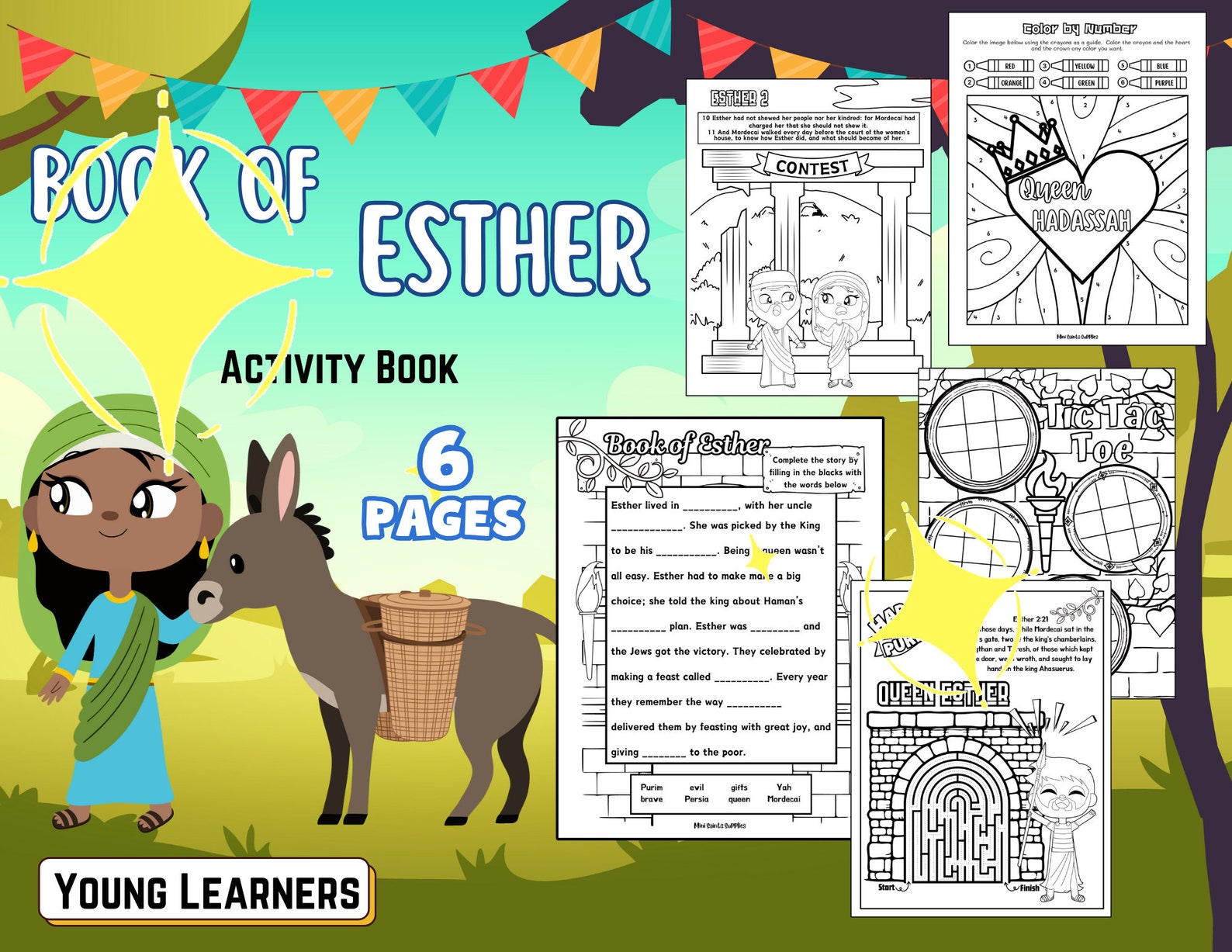Book of Esther Bible Activity Book Purim Activity Sunday School ...