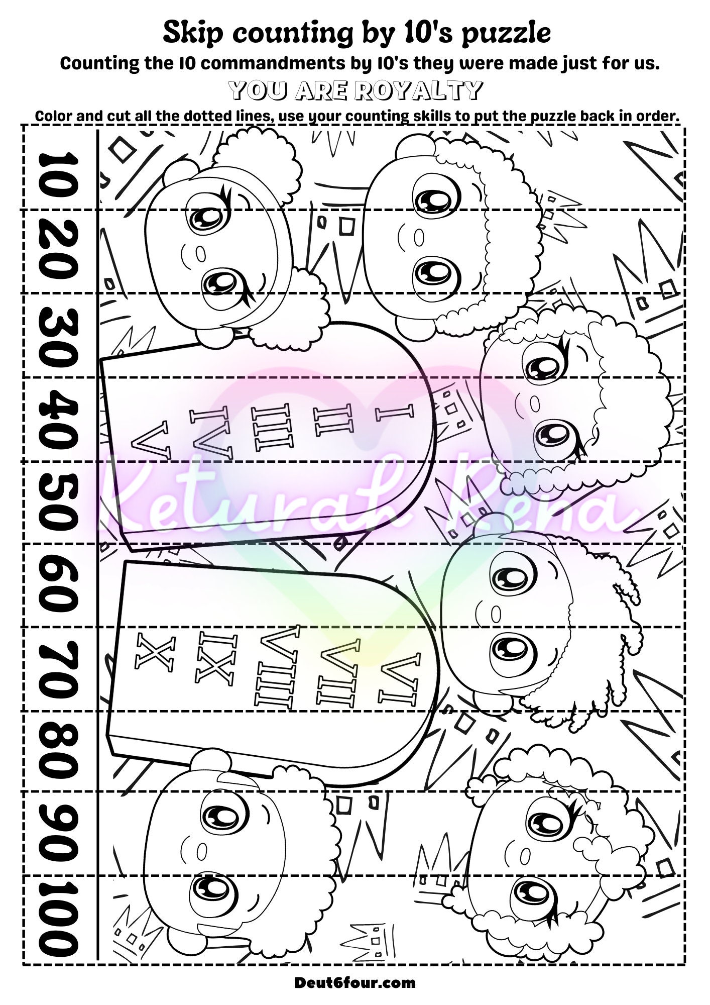 Bible Skip Counting, Hidden Puzzle, Fun Coloring Puzzle Printable ...