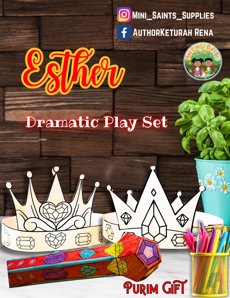Esther Crown Christian Kid Craft Bible Play Activity Book Purim Craft ...