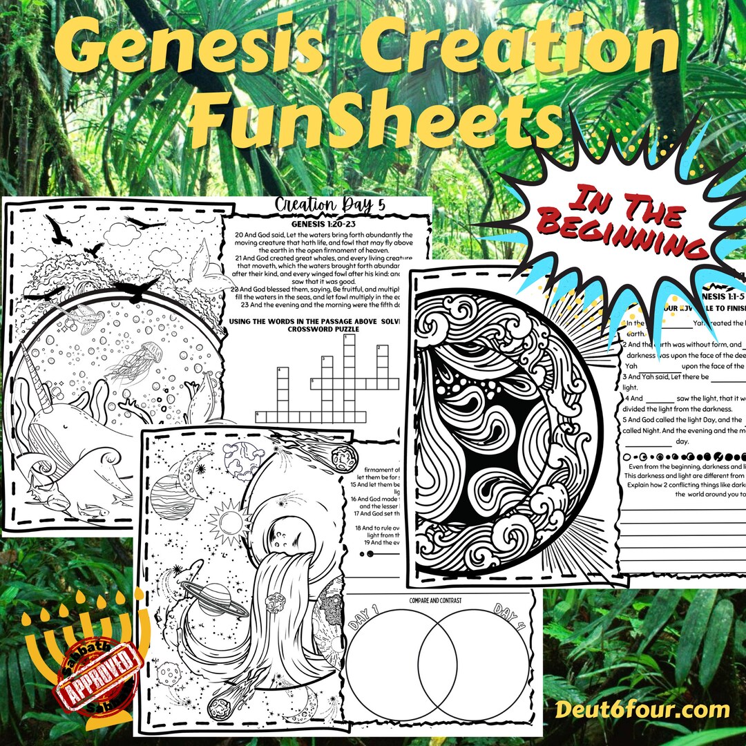 Genesis Creation Bible Worksheet, Lesson Plans, Printable Download ...