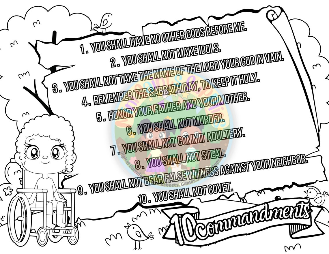 10 Commandments Printable Bible Activity Jewish Homeschool Hebrew ...