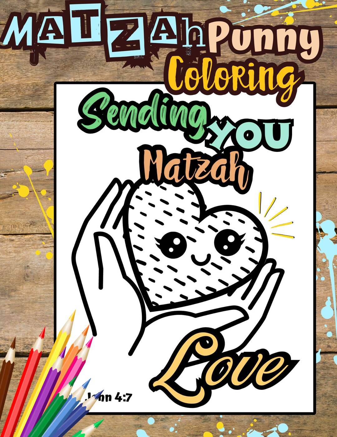 Kawaii Matzah Bible Puns Coloring Passover Page Classroom Bible Puns ...