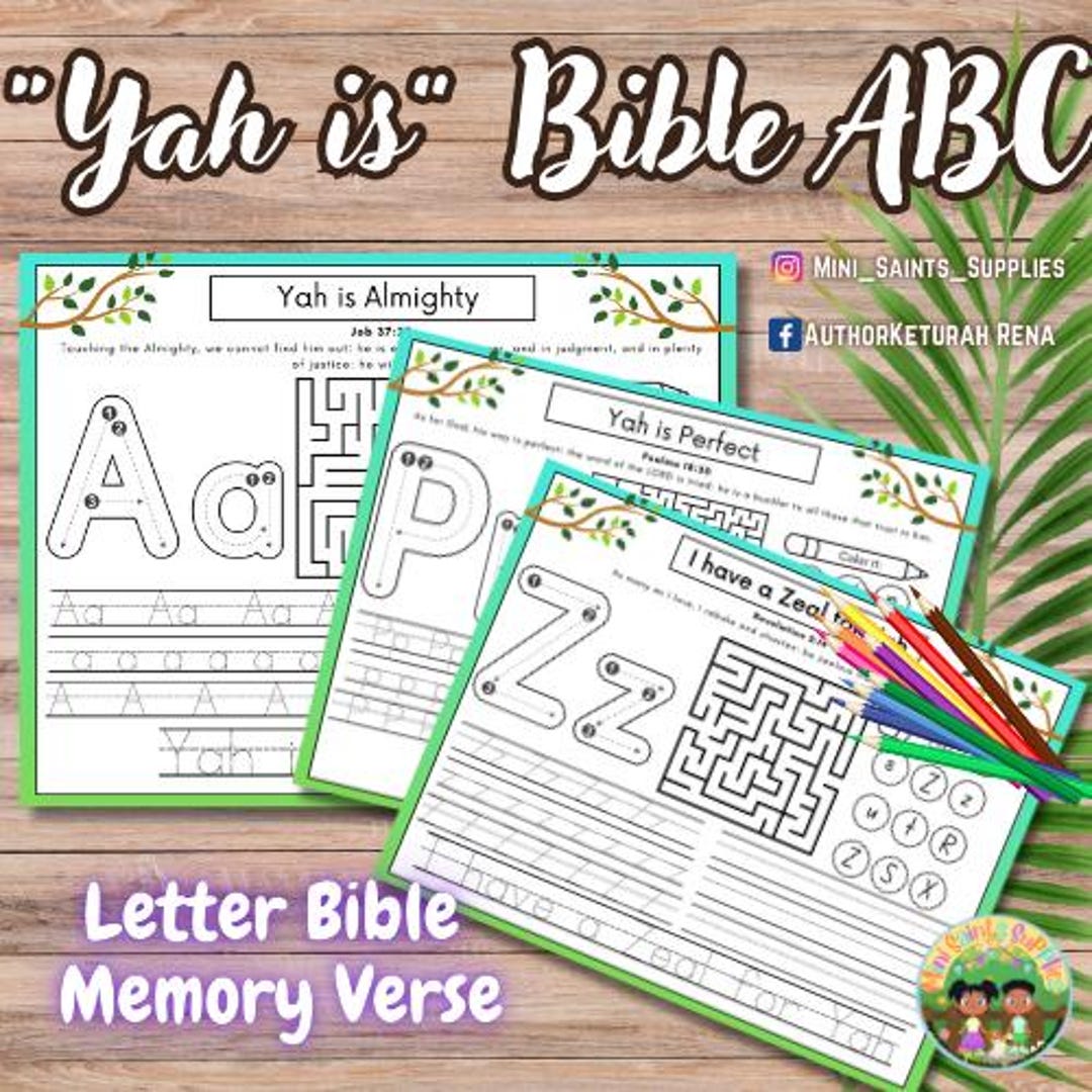 Bible ABC Christian Handwriting Practice Printable Activity Instant ...