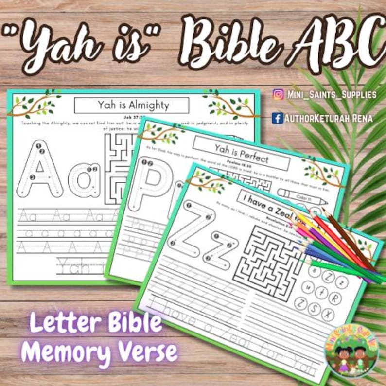Bible ABC Christian Handwriting Practice Printable Activity Instant ...
