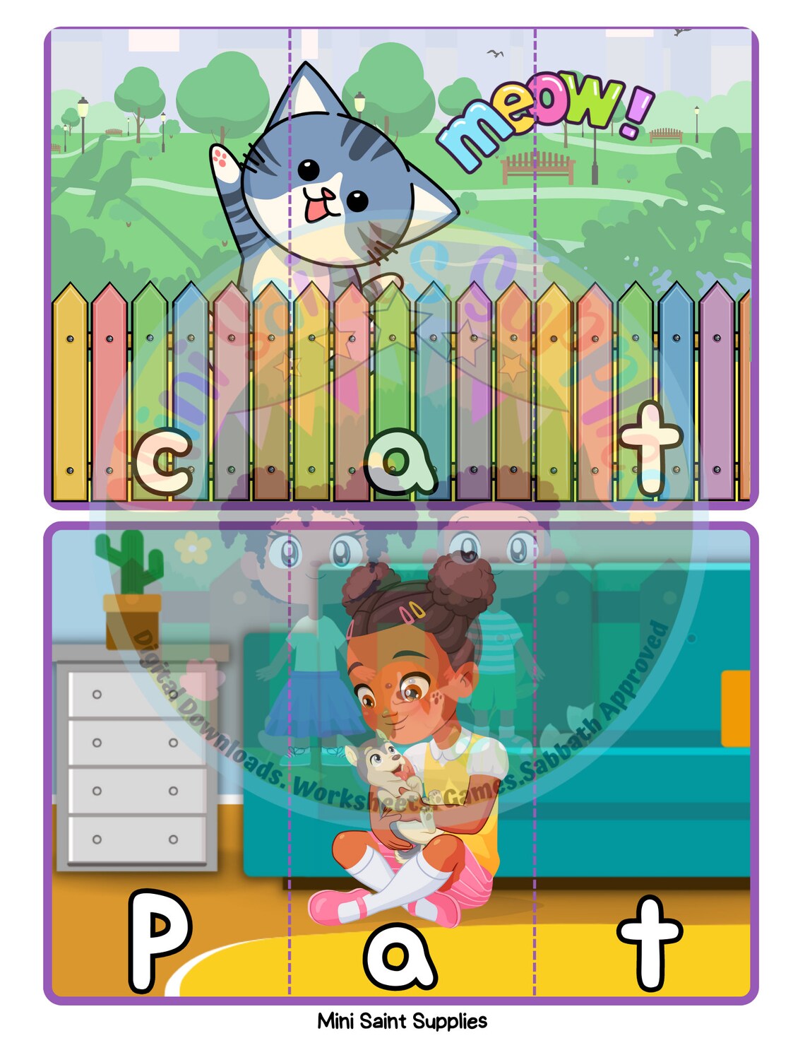 At Family CVC Words Printable Worksheet Instant Download CVC Learning ...