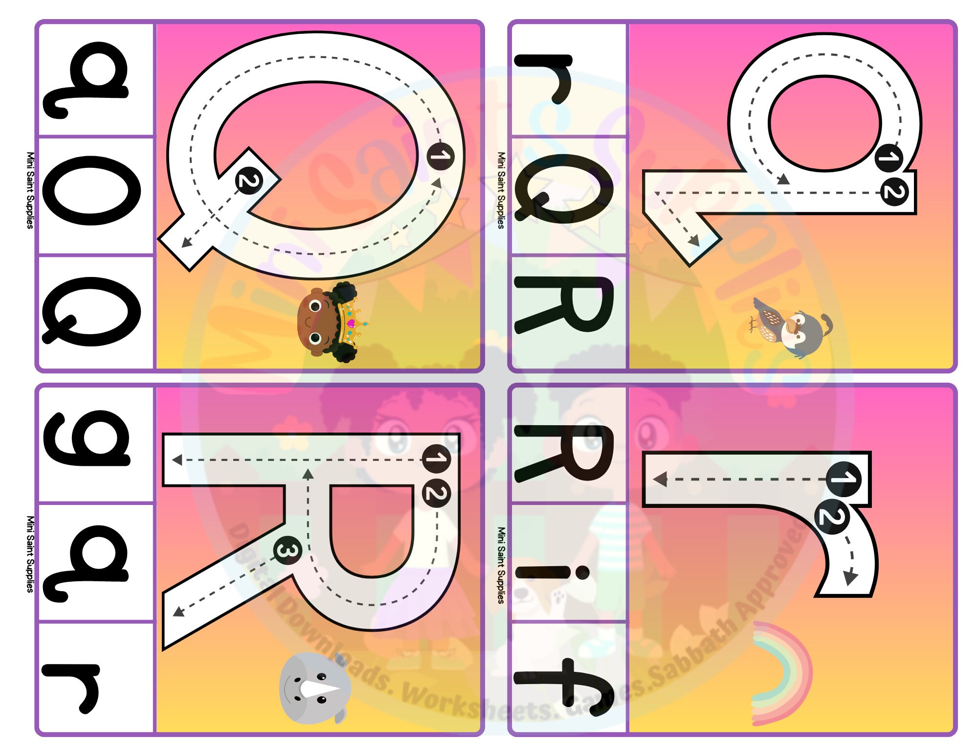 ABC Clip Card Printable Instant Download Alphabet Tracing Laminated ...