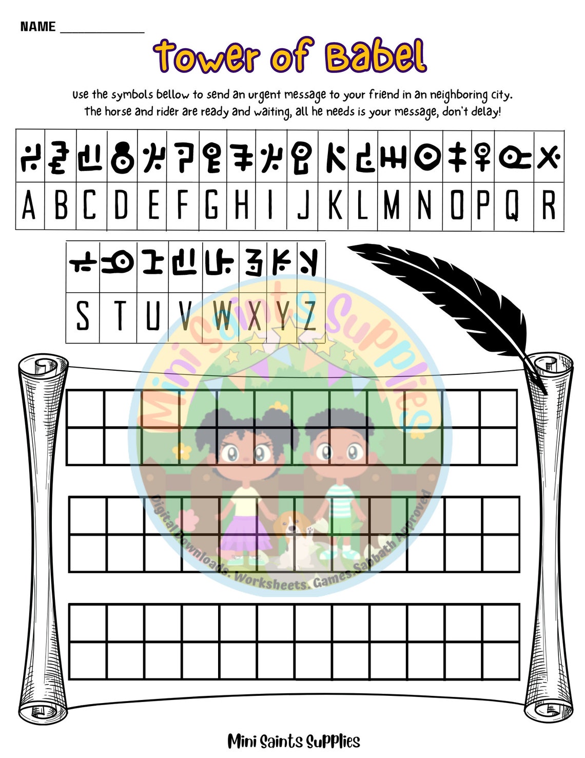 Tower of Babel Sunday School First Grade Curriculum Letter of the Week ...