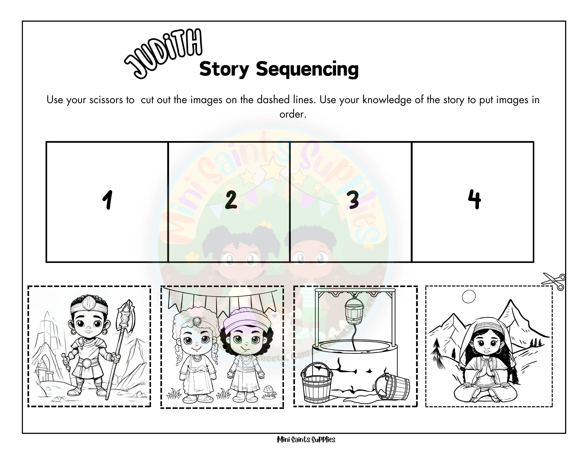 Book of Judith Mini Booklet Sunday School Bible Story Activities Bible ...