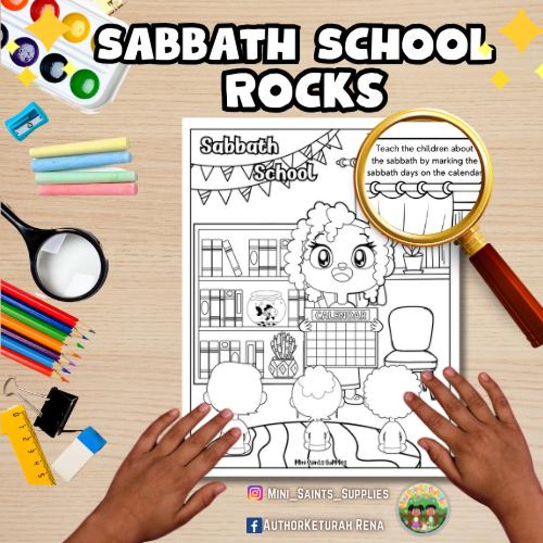 Sabbath School Bible Coloring Page Bible Scripture Christian Printable ...
