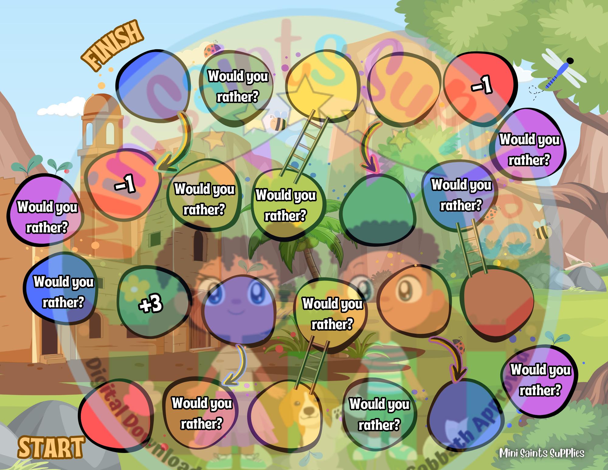 Printable Bible Board Game for Kids - Would You Rather Board Game ...