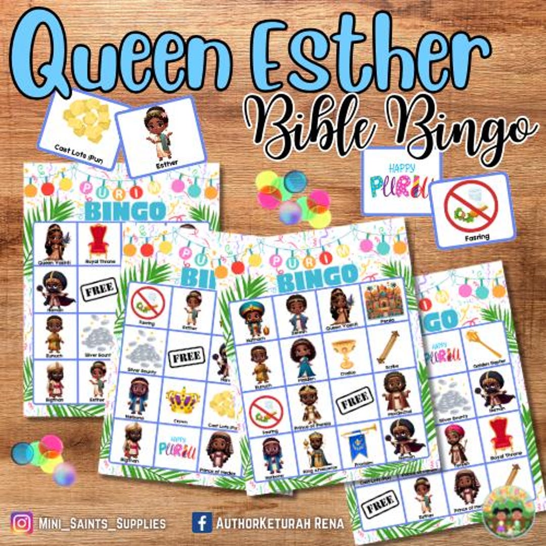 Book of Esther Lesson for Sunday School Bible Bingo Game Bible Trivia ...