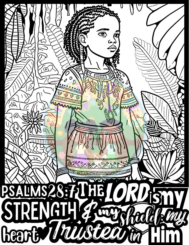 Bible Quote Inspirational Christian Coloring Psalm 28 Sabbath Printable ...