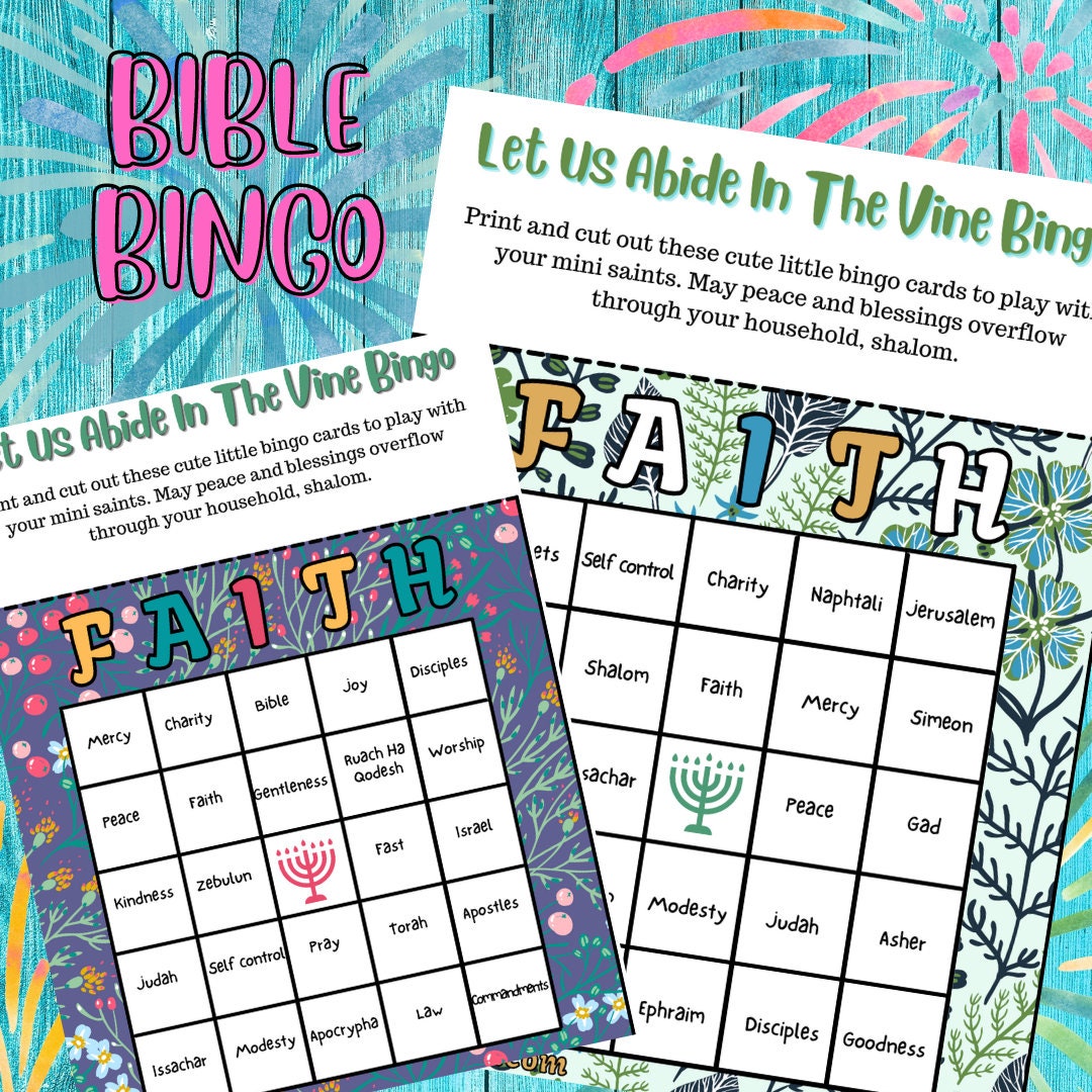 Bible Bingo Sunday School Activity Printable Instant Download ...