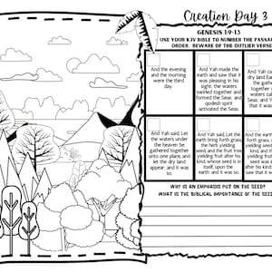 Genesis Creation Bible Worksheet, Lesson Plans, Printable Download ...
