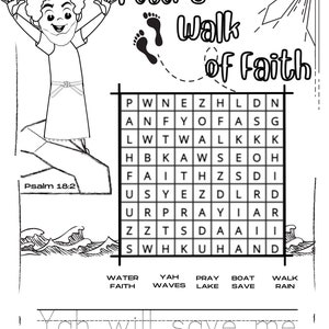 Peter Walk of Faith Bible Worksheet Lesson Plans Printable Homeschool ...